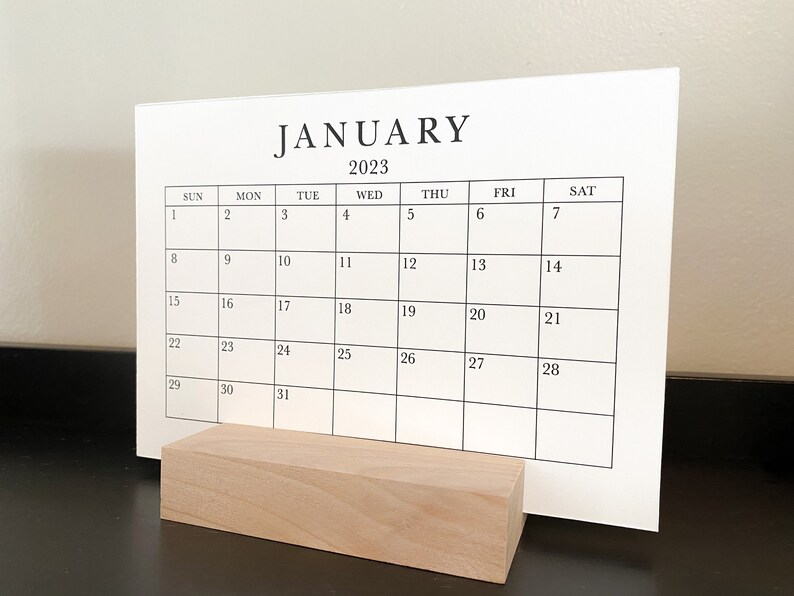 Small Monthly Desk Calendar With Boxes 5x7 12 Months - Etsy