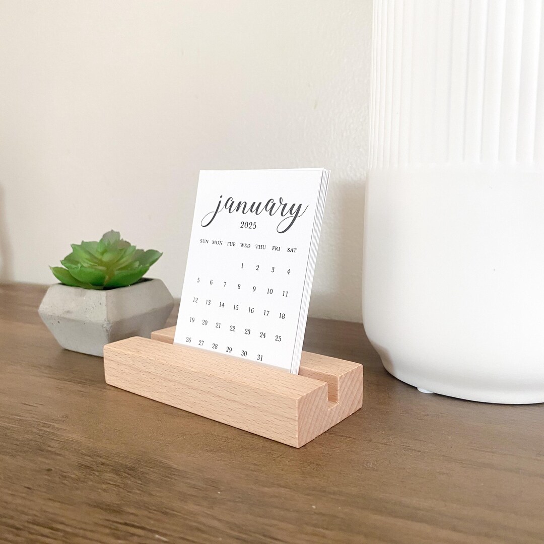 Mini 12 Month Desk Calendar Cards, 2025 - Etsy