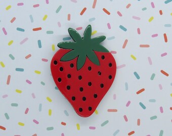 Cute Handmade Strawberry Hair Clip Barrette, Korean Strawberry Hair ...