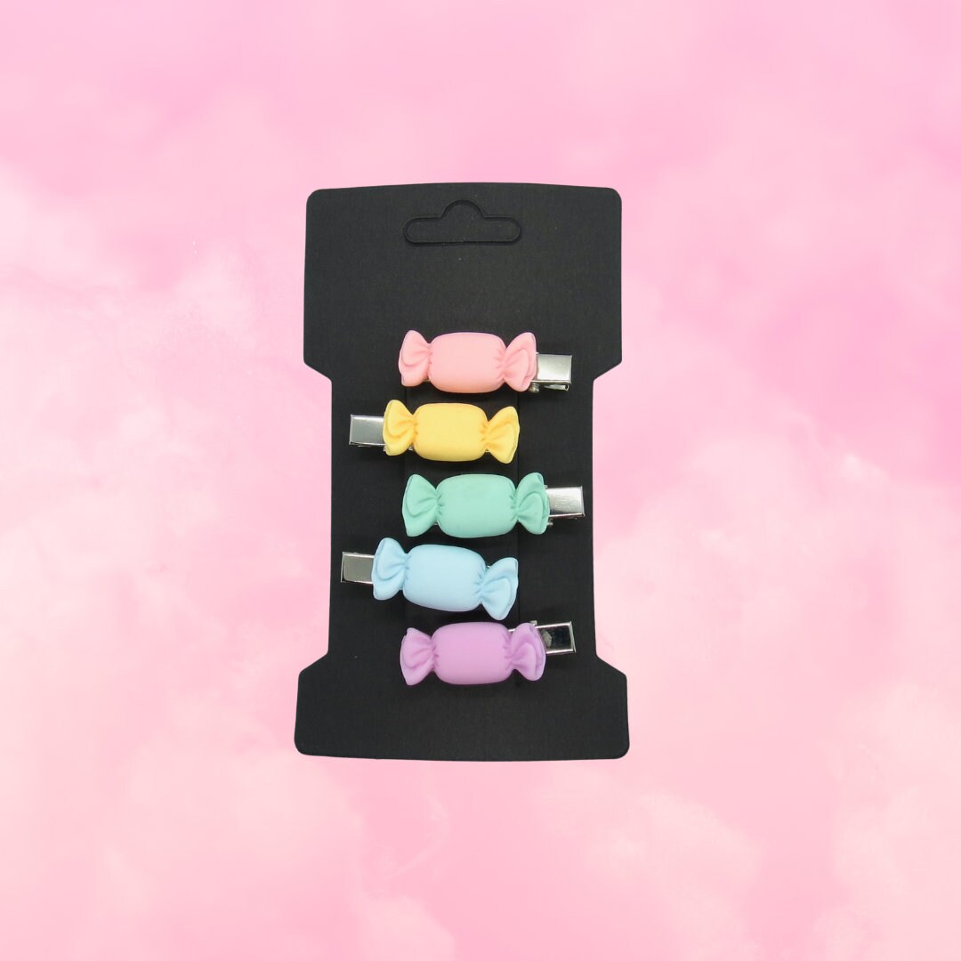Candy Hair Clip Set Pastel Rainbow Kawaii Mini Barrette Clips - Etsy