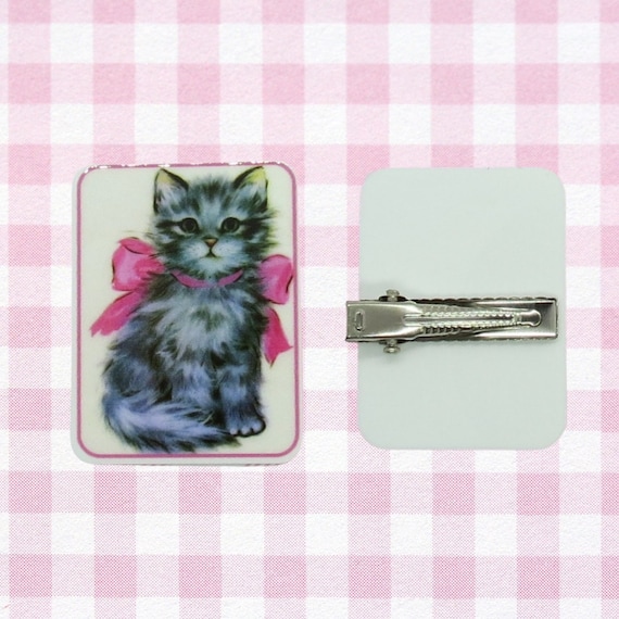 Cat Hair Clip Vintage Cute Retro Kitty Barrette | Etsy