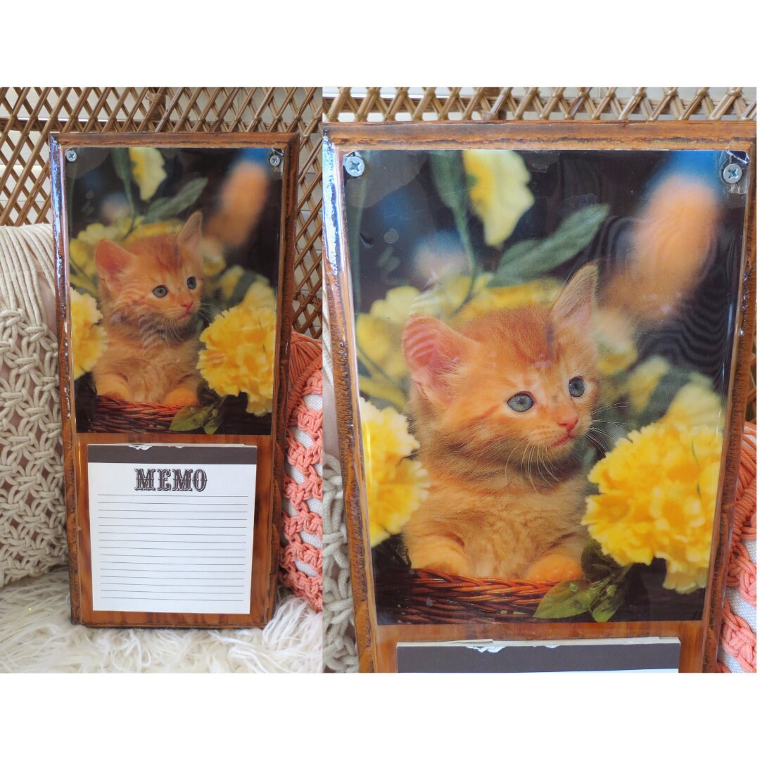 Vintage Cat Wall Hanging Memo Pad Holder Decoupage Art Plaque - Etsy