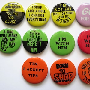 Vintage Pinback Buttons 80s Funny Novelty Pins You Choose Genuine ...