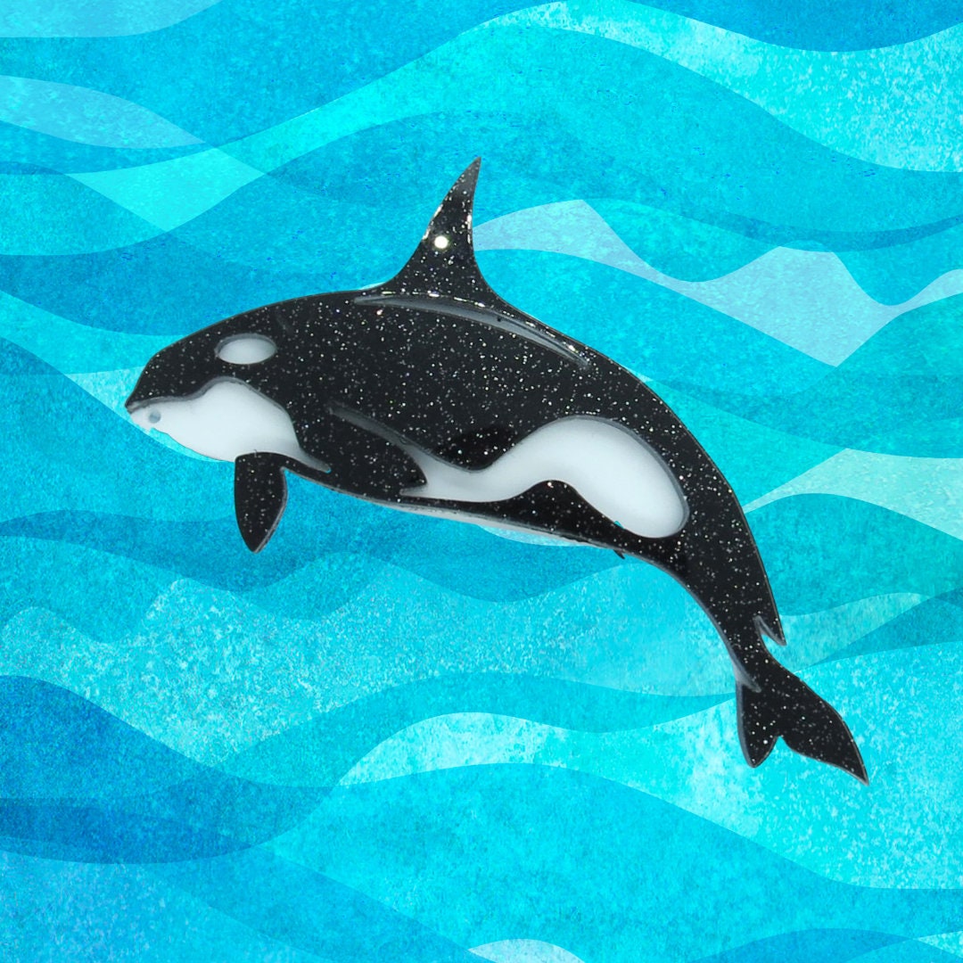Whale Hair Clip Acrylic Ocean Sea Animal Cute Orca Barrette - Etsy