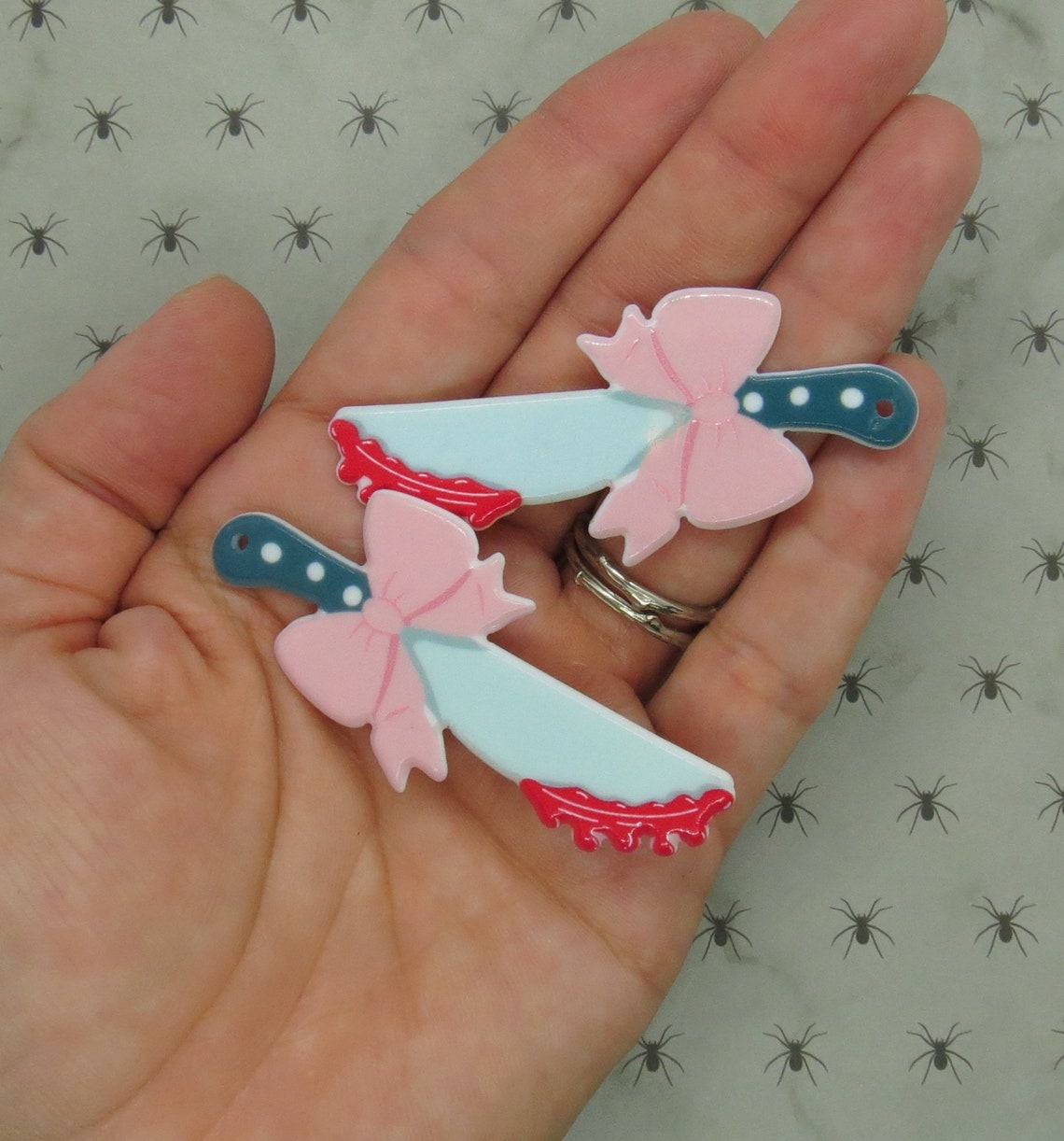 Bloody Knife Hair Clips Horror Pastel Goth Barrettes - Etsy