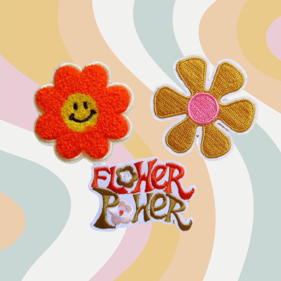 Flower Power Patch - Groovy Retro Daisy 70s Patches - 1970s Vintage ...