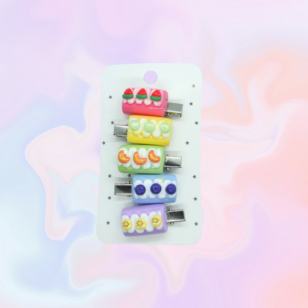 Cake Hair Clips - Fruit Cakes Barrettes - Etsy