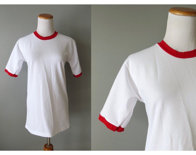 Vintage Ringer Tee T-shirt Blank Plain Shirt - Etsy