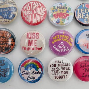 Vintage Style Pinback Buttons - 60s 70s 80s Misc. Novelty Pins - You ...