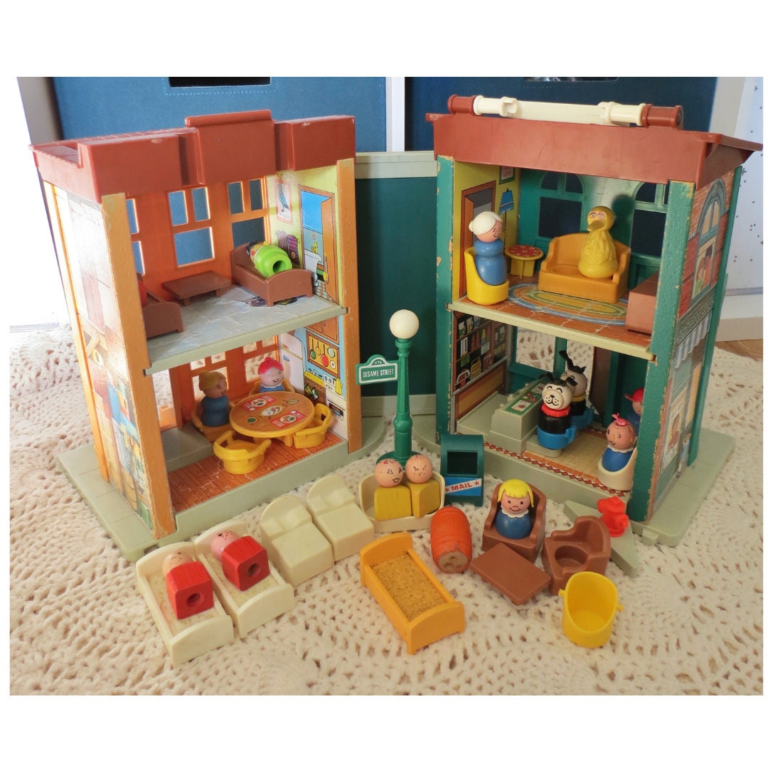 Vintage Fisher Price Sesame Street Play Family Set 1974 CTW Pretend ...