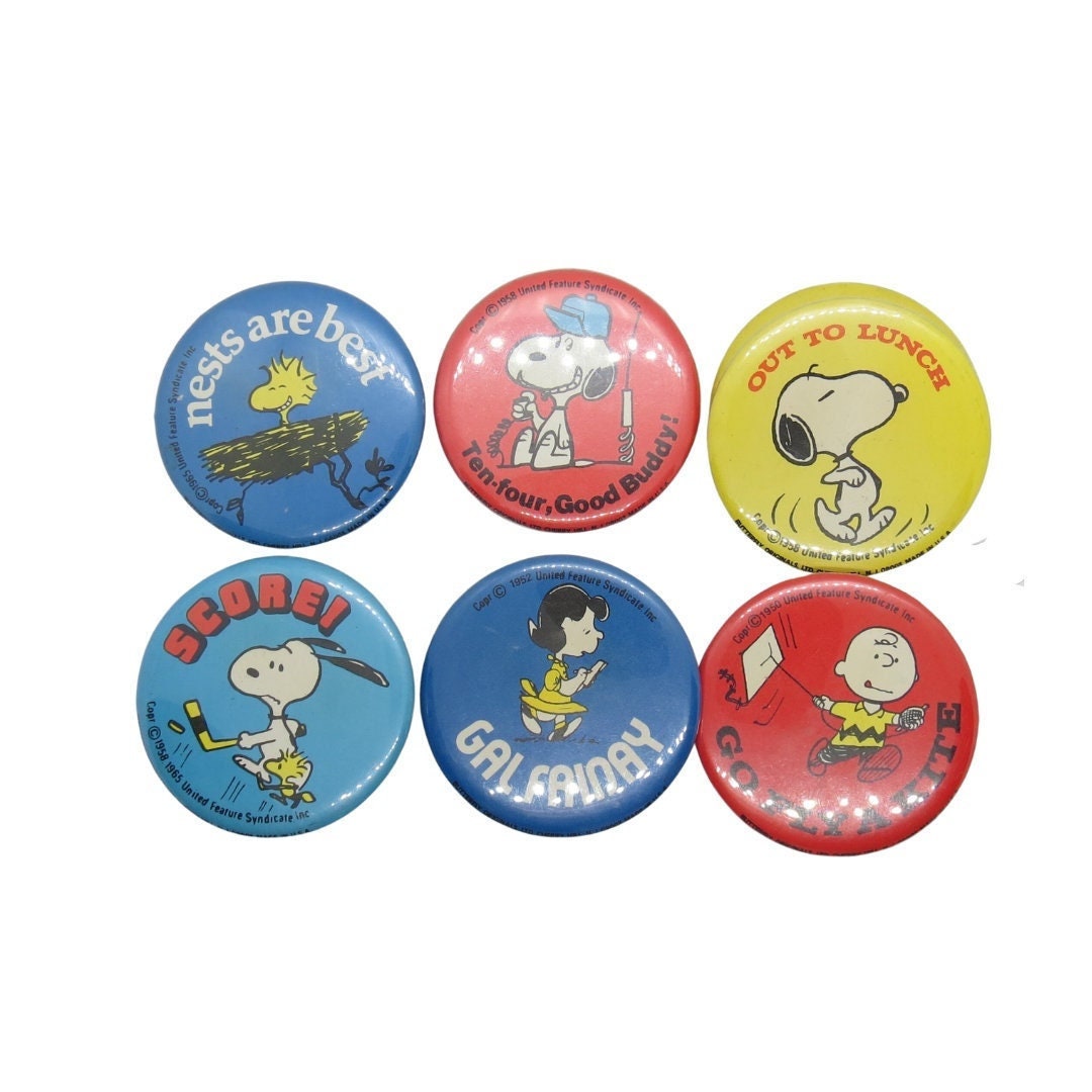 Vintage Peanuts Pinback Buttons Snoopy Charlie Brown You Choose Genuine ...
