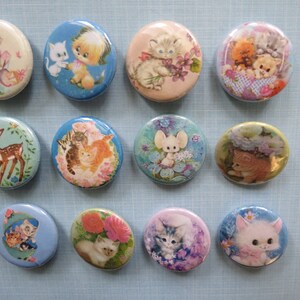 Vintage Style Pinback Buttons Cute Retro Reproduction Mini Button ...