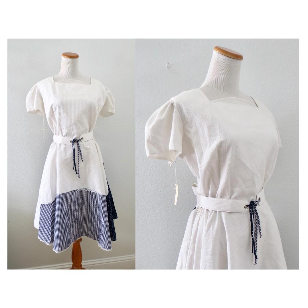 Vintage Western Gingham Dress - Square Dance Dress Costume - Coastal ...