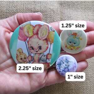 Vintage Style Pinback Buttons - Cute Retro Reproduction Button ...