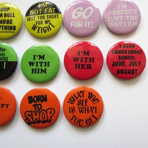 Vintage Pinback Buttons 80s Funny Novelty Pins You Choose Genuine ...