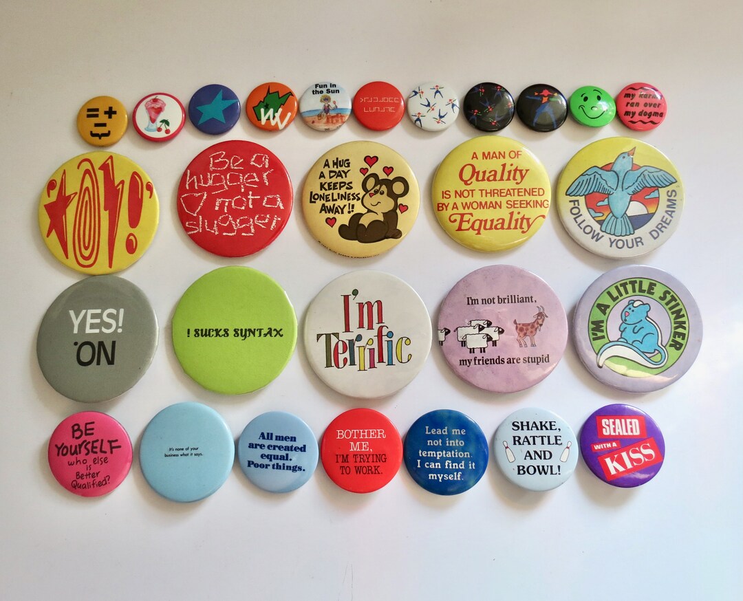 Vintage Pinback Buttons Misc. Novelty Pins You Choose Genuine Vintage ...