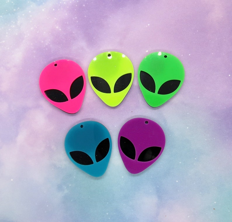 Alien Hair Clip Space Babe Barrette Neon Galaxy UFO - Etsy