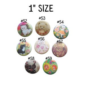 Vintage Style Pinback Buttons - Cute Retro Reproduction Button ...