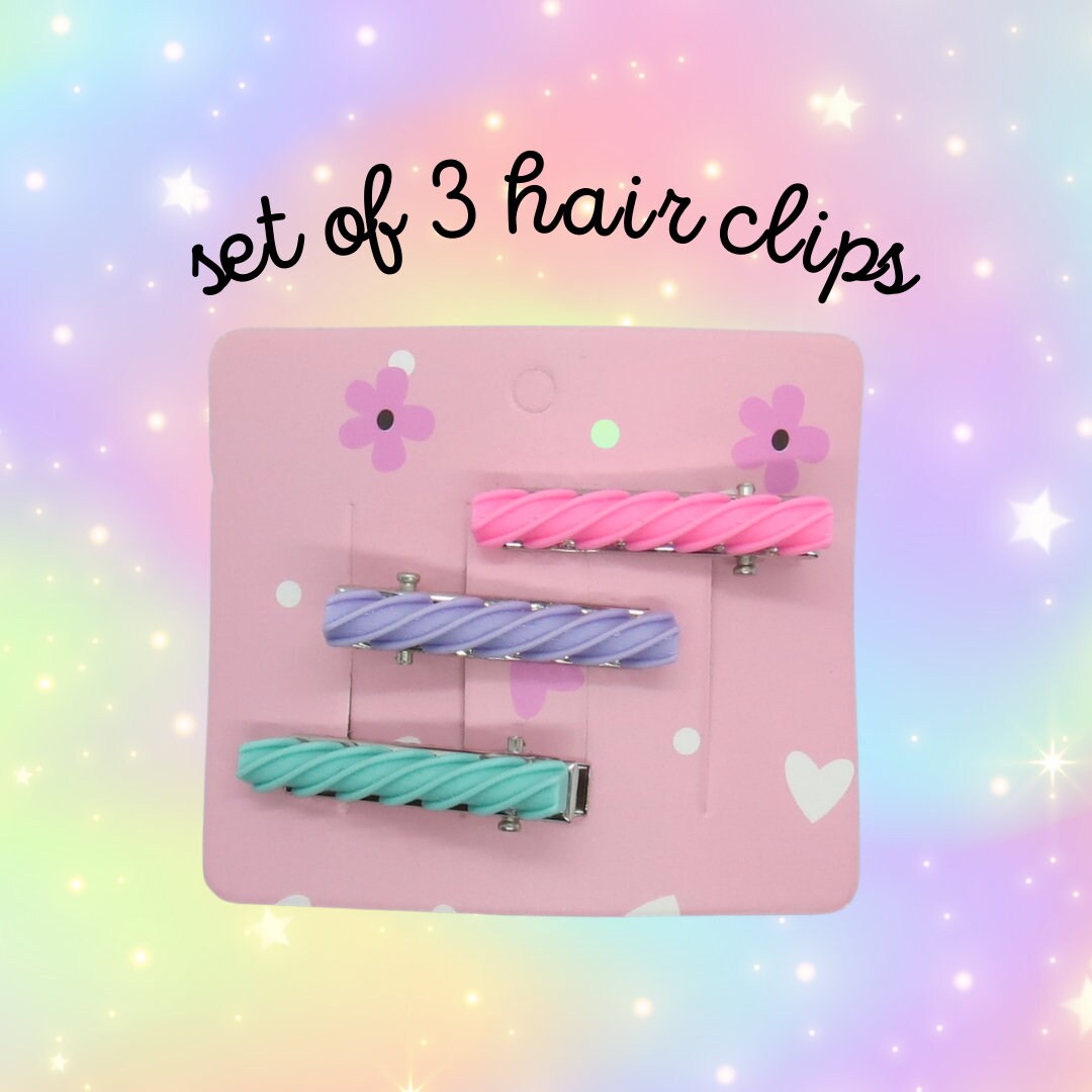 Candy Hair Clip Set Kawaii Pastel Licorice Sticks Clips - Etsy