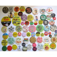 16 Sarcastic Buttons Pins, Lot of 80's 90's Vintage Style Buttons ...