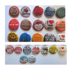 Vintage Style Pinback Buttons - 60s 70s 80s Misc. Novelty Pins ...