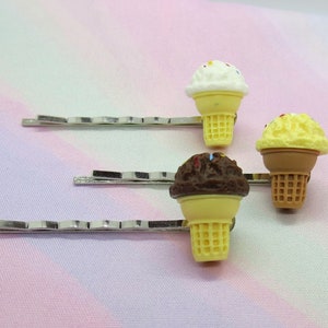 Ice Cream Cone Hair Clips Kawaii Barrettes - Etsy