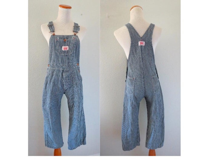 Vintage Striped Overalls - Blue & White Engineer Stripe Denim Overall ...