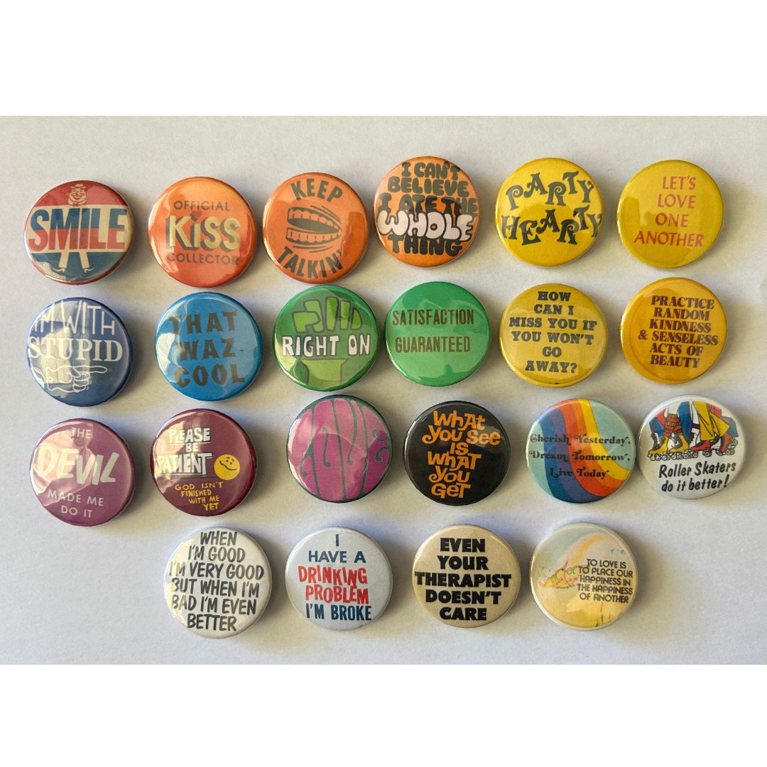 Vintage Pinback Button - Reproduction Buttons - Cute Retro Reproduction ...