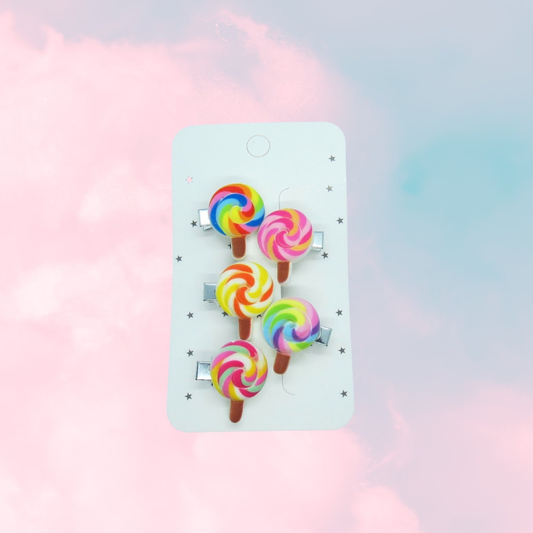 Lollipop Hair Clip Set Mini Candy Clips Cute Kawaii Barrettes - Etsy