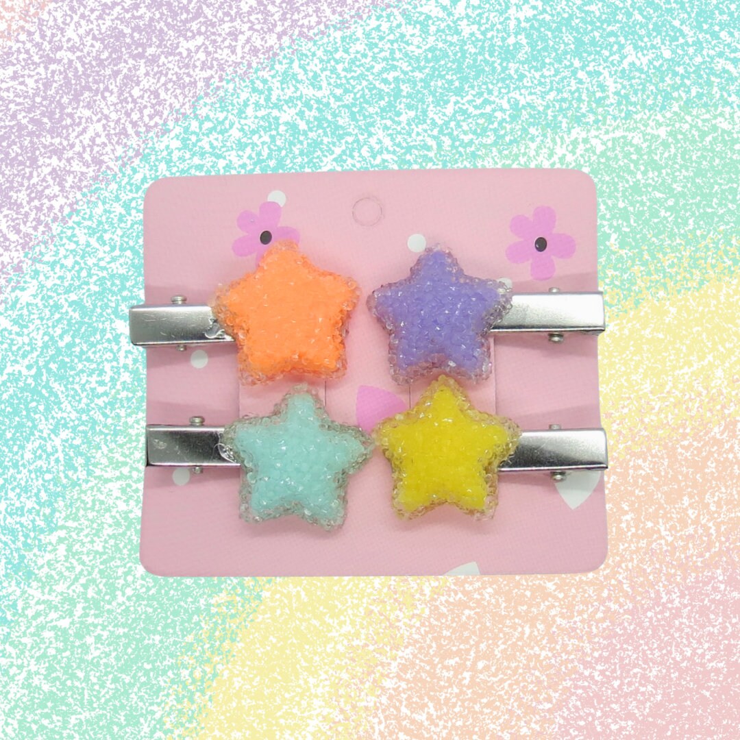 Star Candy Hair Clip Set Cute Pastel Kawaii Candies Barrettes Clips - Etsy