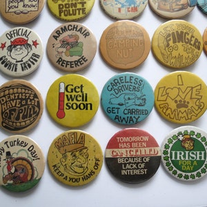 Vintage Pinback Buttons Misc. Novelty Pins You Choose Genuine Vintage ...