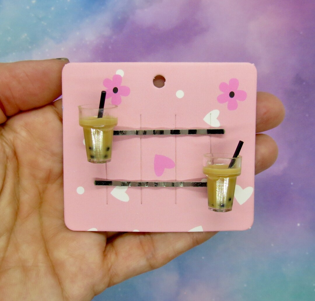 Bubble Tea Hair Clip Set Boba Coffee Milk Drink Clips - Etsy