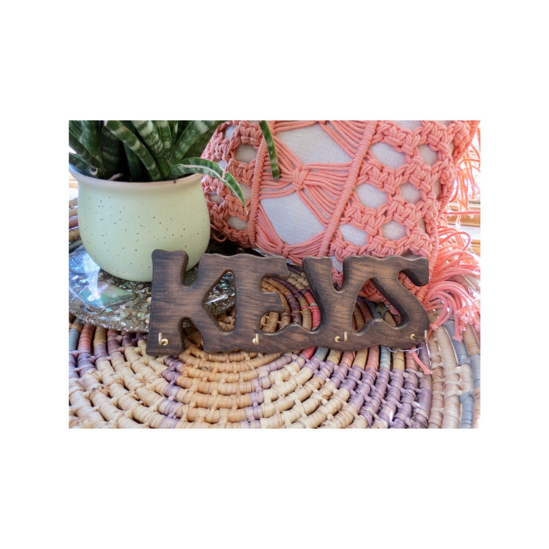 Vintage Key Rack Wood Keys Wall Holder - 70s 80s Home Decor - Etsy