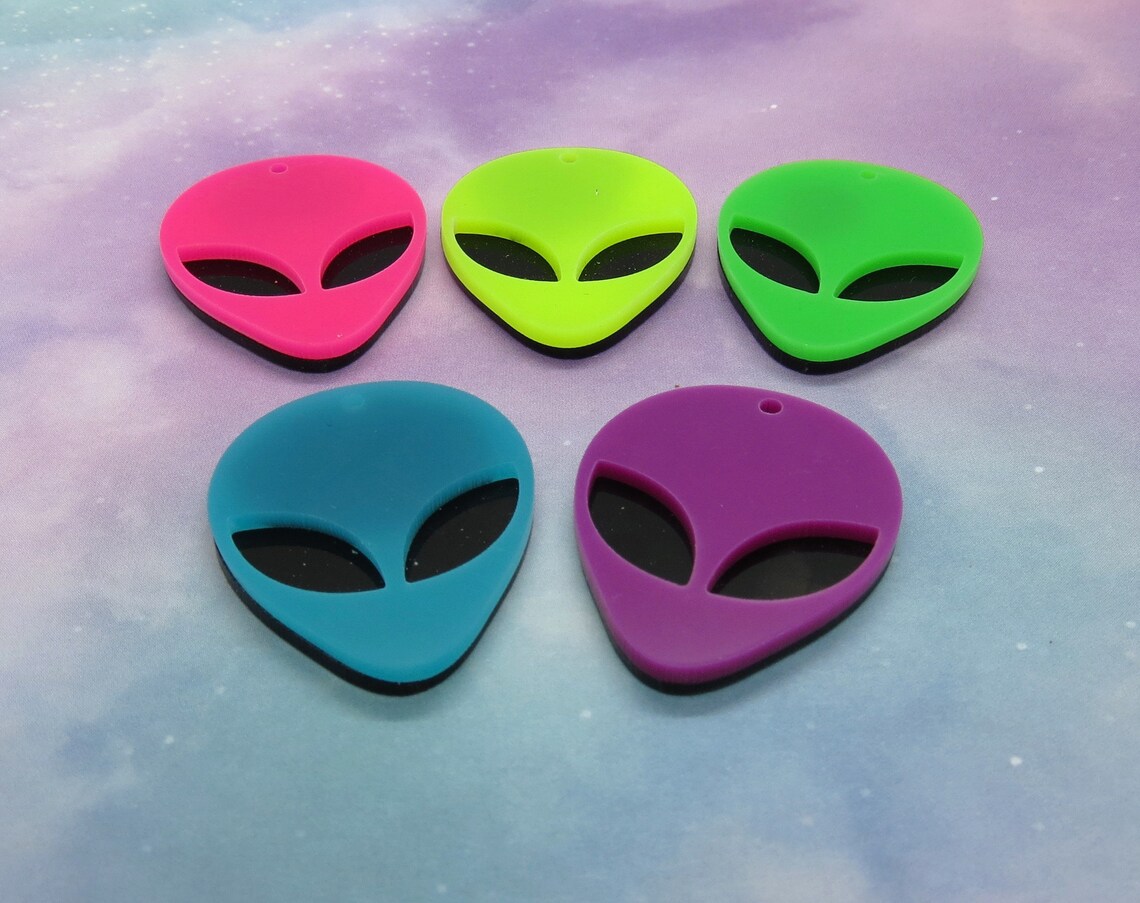 Alien Hair Clip Space Babe Barrette Neon Galaxy UFO - Etsy