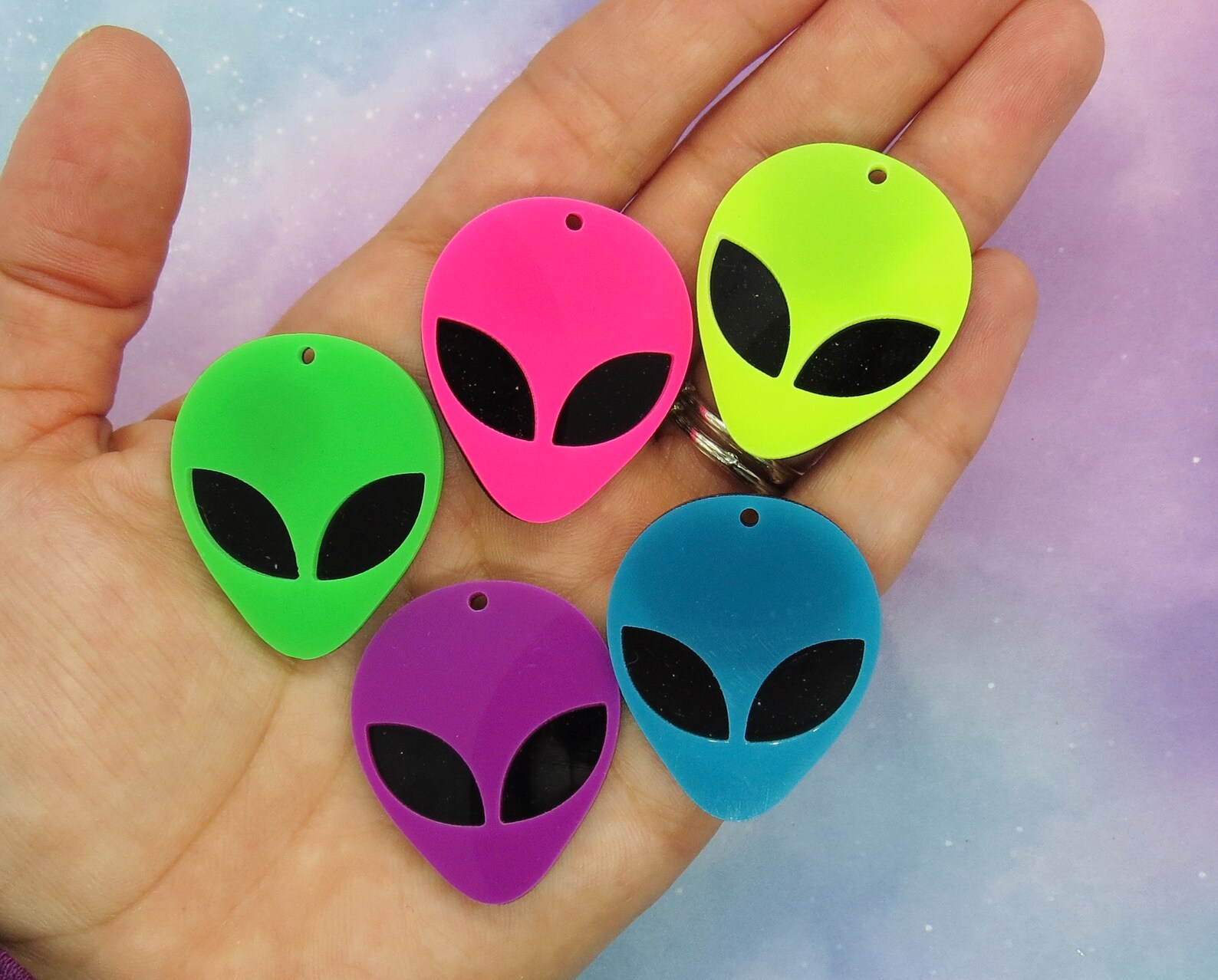 Alien Hair Clip Space Babe Barrette Neon Galaxy UFO - Etsy