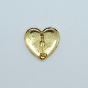 Vintage Heart Pin Brooch - Gold Tone Metal Button - 80s Style Pinback ...