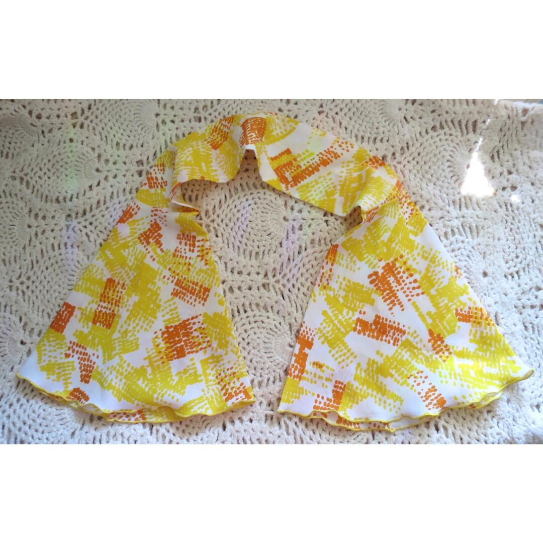 Vintage Mod Neck Scarf - Groovy Yellow & Orange - 1960s 60s Ascot ...