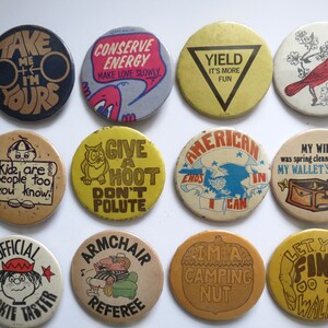 Vintage Pinback Buttons Misc. Novelty Pins You Choose Genuine Vintage ...