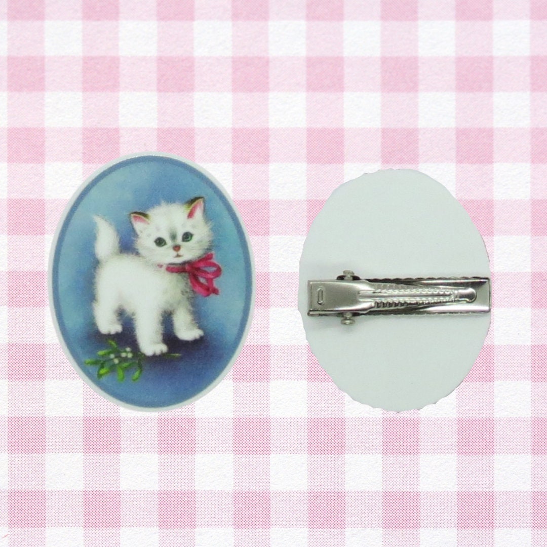 Cat Hair Clip Vintage Cute Retro Kitty Barrette - Etsy