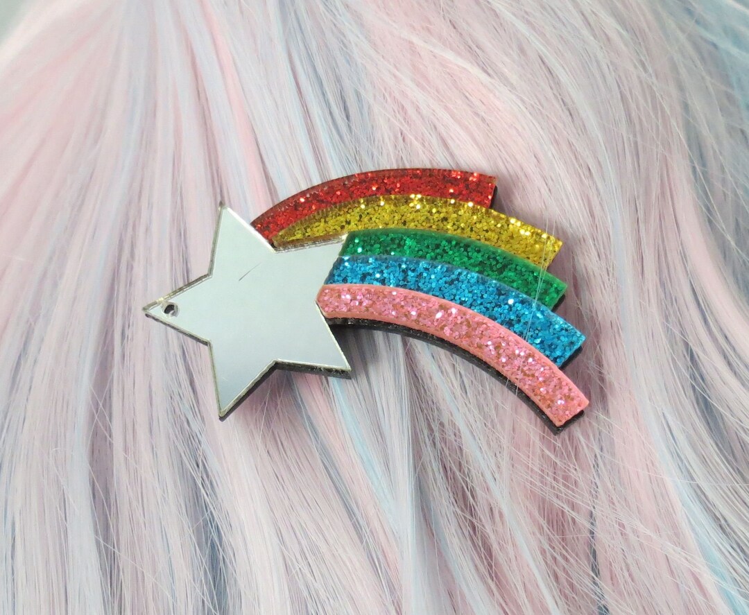 Rainbow Hair Clip - Shooting Star Barrette - Etsy