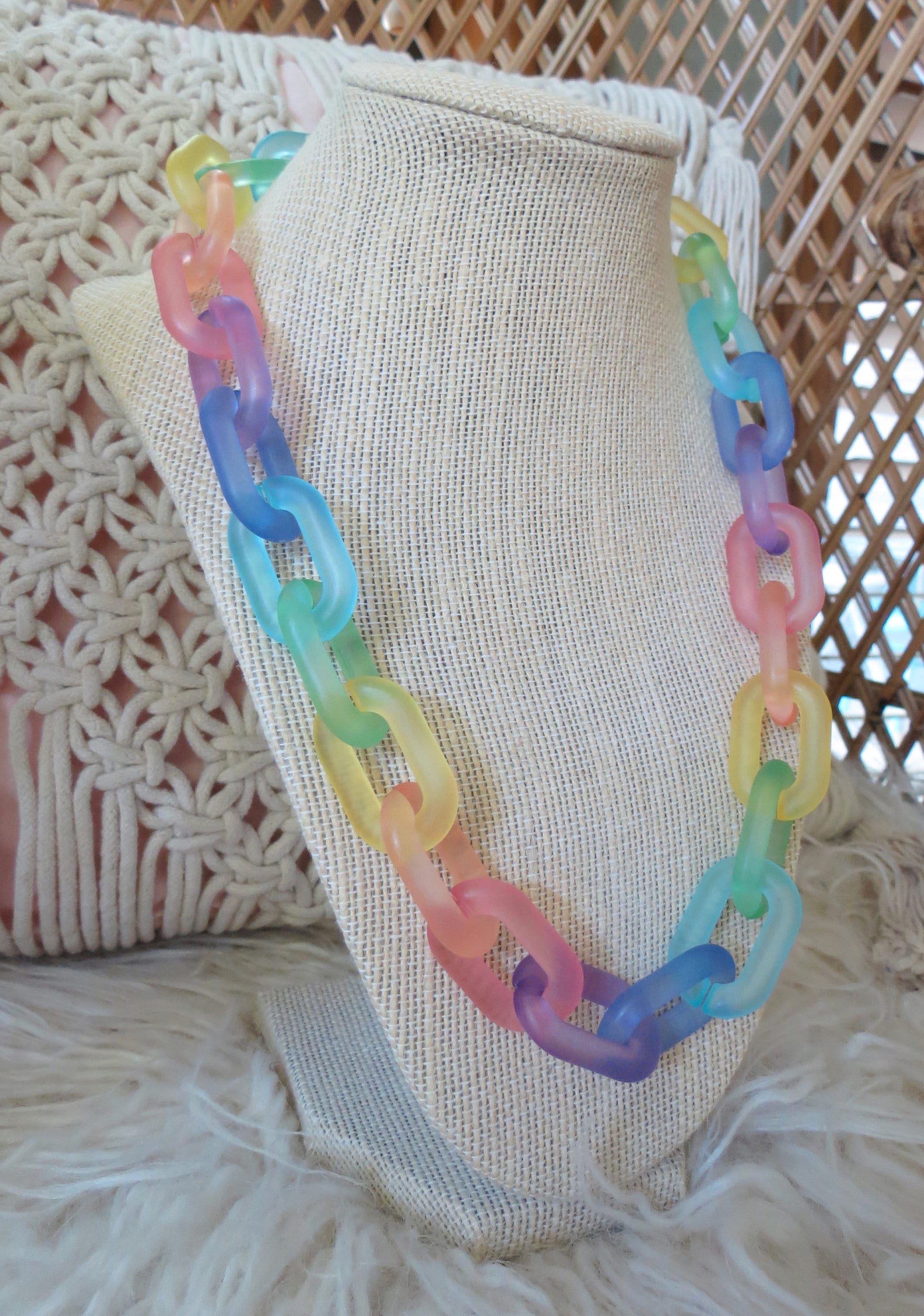 Pastel Rainbow Choker Necklace Kawaii Jewelry | Etsy