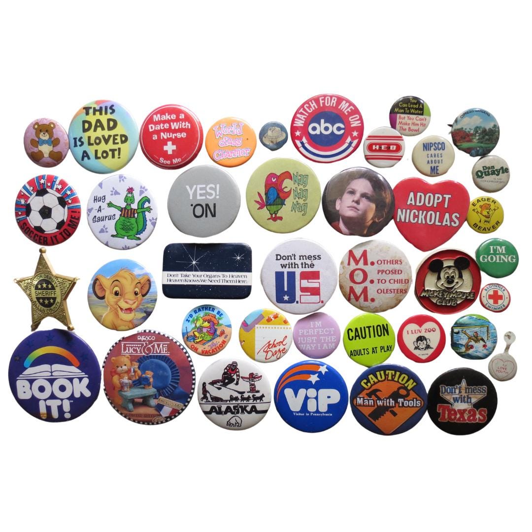 Vintage Pinback Button - 60s 70s 80s 90s Era - Misc. Novelty Pins - You ...