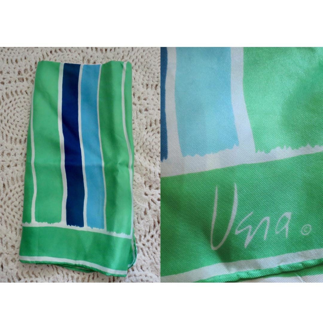 Vintage Vera Scarf - Vera Neumann Scarves - Silk Rayon Blend - Striped ...