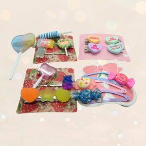 Candy Hair Clip Set Cute Kawaii Candies Lollipops Clips Barrettes - Etsy