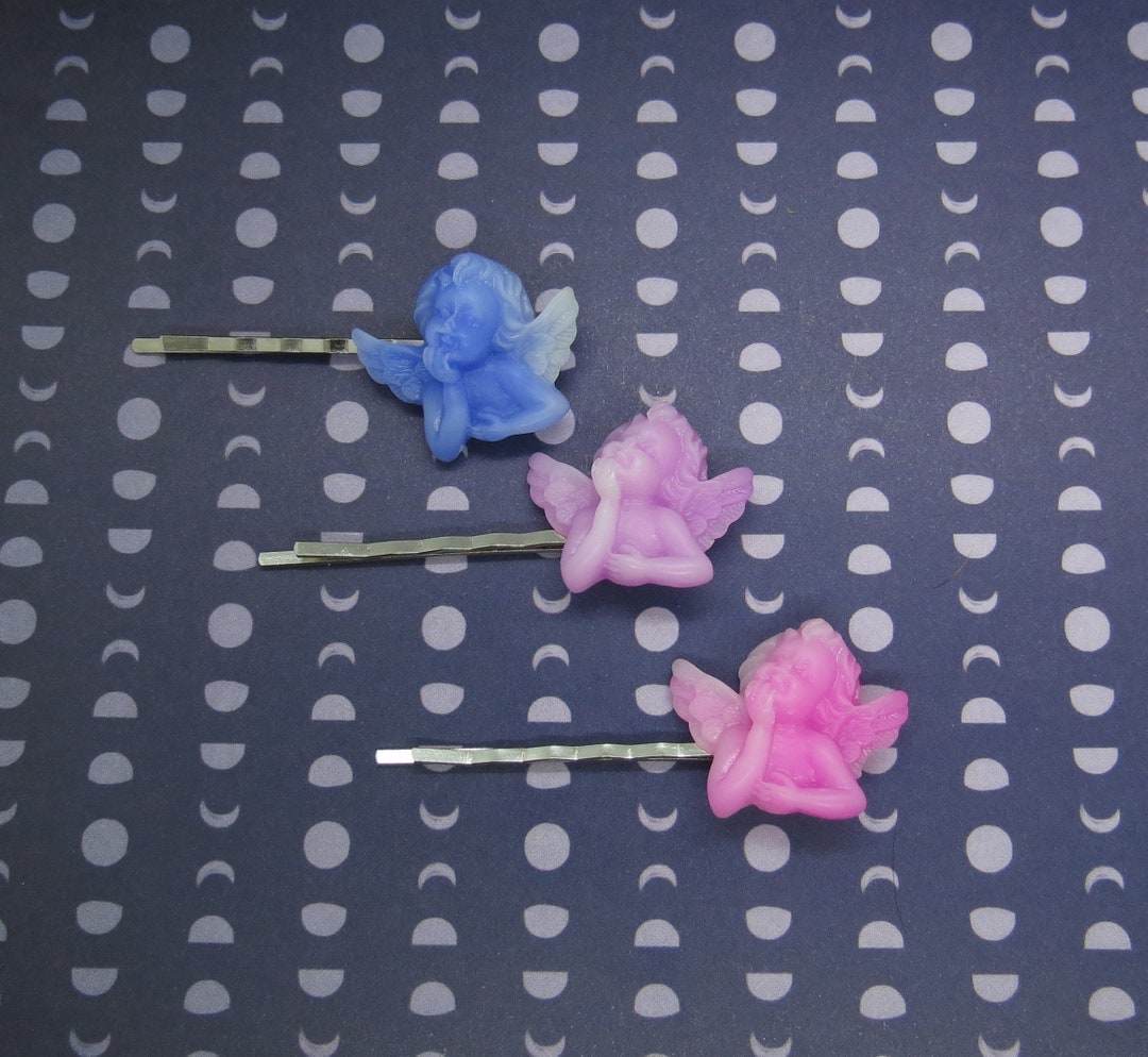 Angel Hair Clips Cherub Kawaii Angelcore Barrettes - Etsy