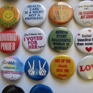 Vintage Style Pinback Buttons - 60s 70s 80s Misc. Novelty Pins ...