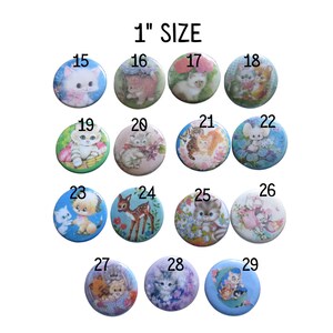 Vintage Style Pinback Buttons - Cute Retro Reproduction Button ...