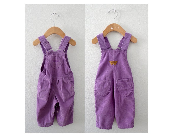 Vintage Baby Overalls - Wrangler Overall Romper - Purple Corduroy ...