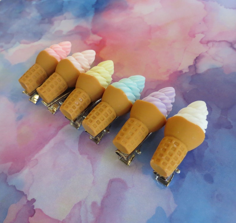 Ice Cream Cone Hair Clip Kawaii Barrette | Etsy