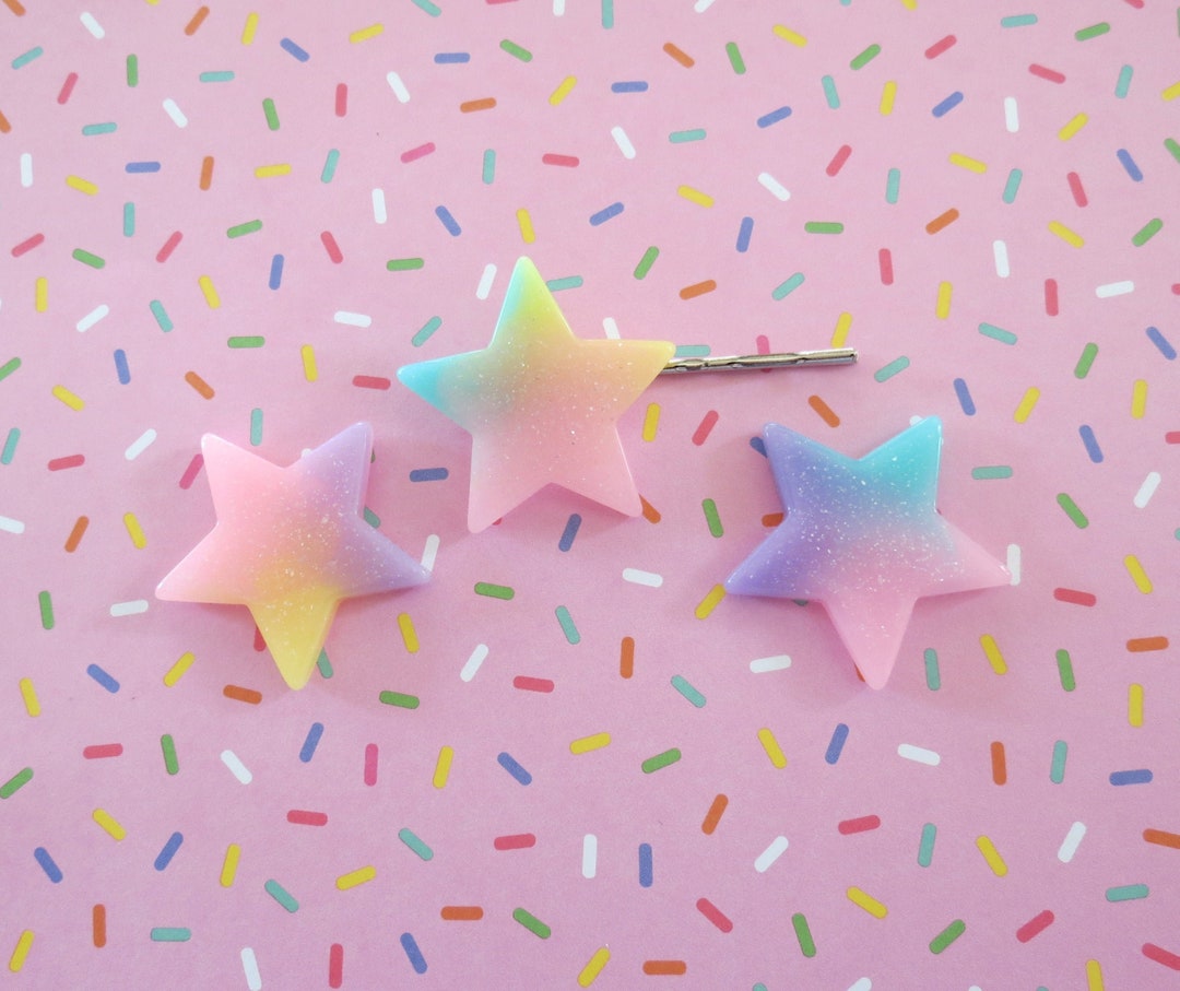 Pastel Star Hair Clip Kawaii Fairy Kei Bobby Pin - Etsy